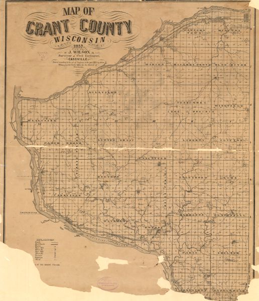 Map of Grant County, Wisconsin | Map or Atlas | Wisconsin Historical ...