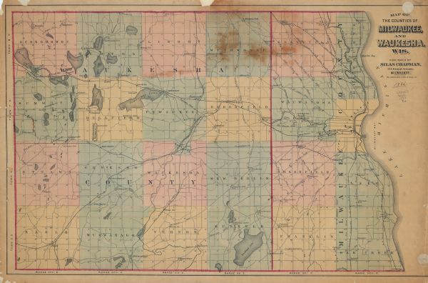 Map of the Counties of Milwaukee and Waukesha Wisconsin | Map or Atlas ...