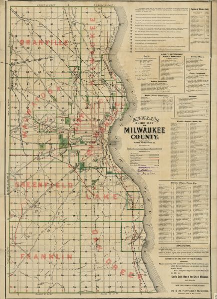 Knell's Guide Map of Milwaukee County | Map or Atlas | Wisconsin ...