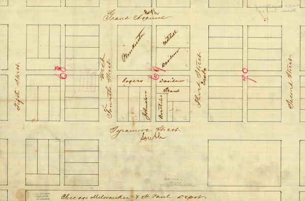 Plat of Land in Milwaukee Between Grand Avenue and the C.M.&St. P ...