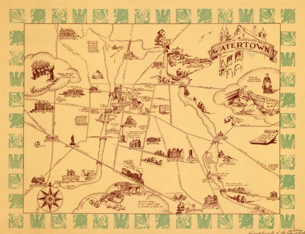 Historical and Illustrated Map of Watertown Wisconsin | Map or Atlas ...