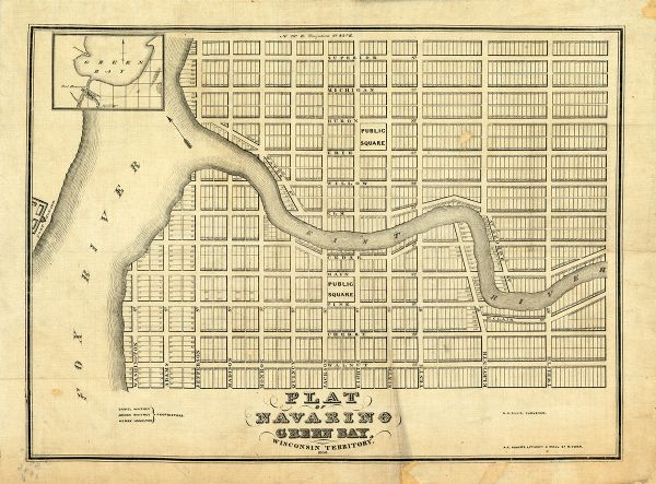 Plat of Navarino, Green Bay, Wisconsin Territory | Map or Atlas ...