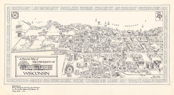 Pictorial Map of the University of Wisconsin | Map or Atlas | Wisconsin ...