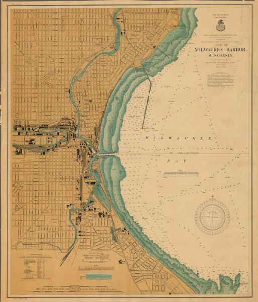 Chart of Milwaukee Harbor, Wisconsin | Map or Atlas | Wisconsin ...
