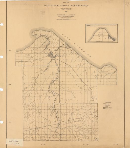 Map of Bad River Indian Reservation | Map or Atlas | Wisconsin ...