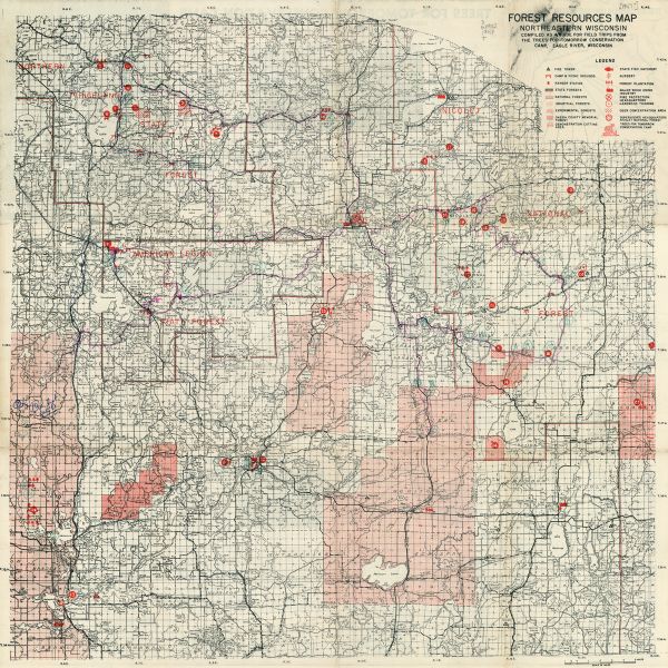 Forest Resources Map, Northeastern Wisconsin | Map or Atlas | Wisconsin ...
