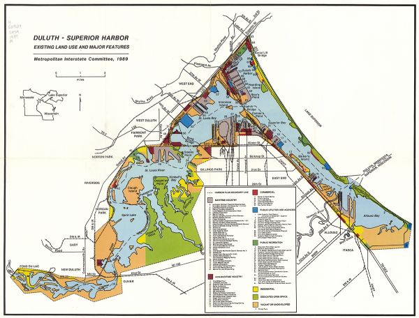 Duluth - Superior Harbor, Existing Land Use and Major Features | Map or ...