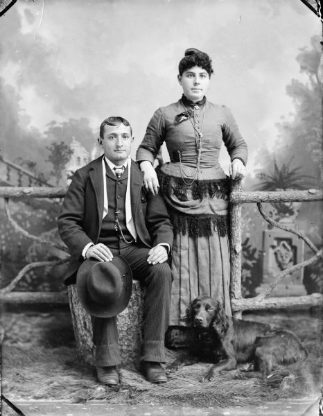 Studio Portrait of Man, Woman and Dog | Photograph | Wisconsin ...