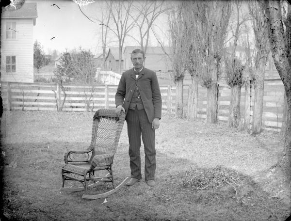 Man Posing Outdoors | Photograph | Wisconsin Historical Society