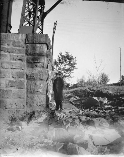 Man Under a Bridge | Photograph | Wisconsin Historical Society