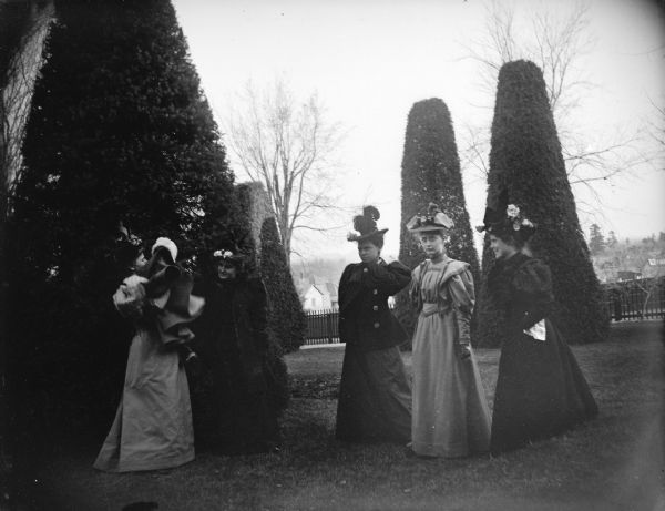 Five Women on the Spaulding Lawn | Photograph | Wisconsin Historical ...