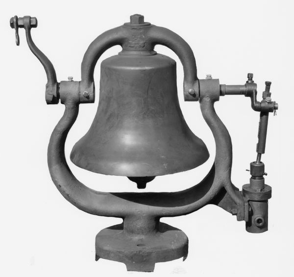 Bell Mounted in Framework | Photograph | Wisconsin Historical Society
