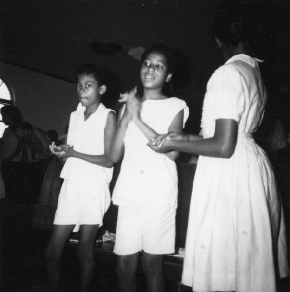 Three Girls Clapping | Photograph | Wisconsin Historical Society