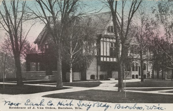Residence of J. Van Orden | Postcard | Wisconsin Historical Society