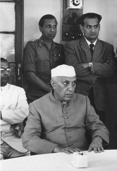 Nehru Press Conference | Photograph | Wisconsin Historical Society