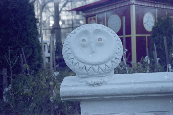 Face Disk Sculpture | Photograph | Wisconsin Historical Society
