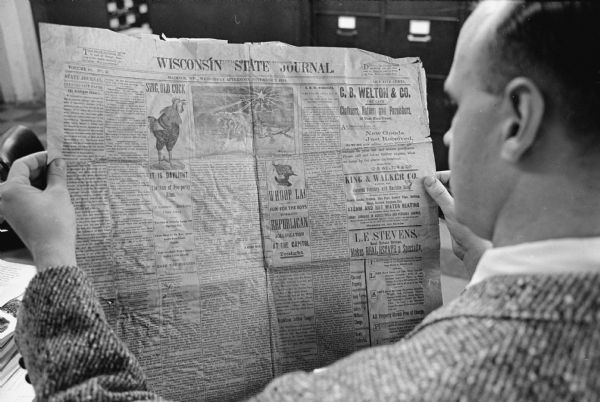 1894 Election Recalled with Old Newspaper | Photograph | Wisconsin ...