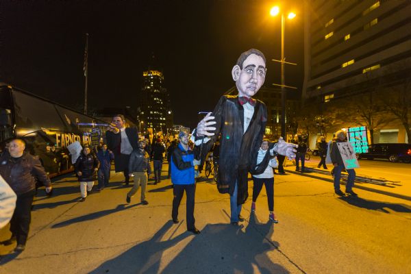 Giant Puppets Outside the Republican Presidential Debate | Photograph ...