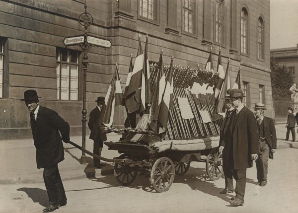 Selling Patriotic Flags | Photograph | Wisconsin Historical Society