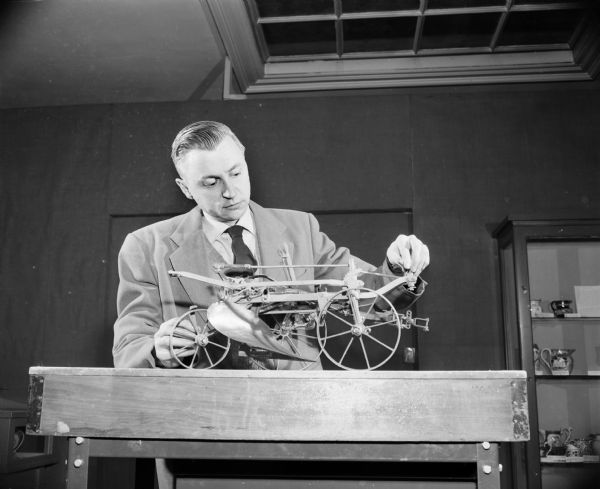 Kenneth Hopkins and Sulky Plow Model | Photograph | Wisconsin ...