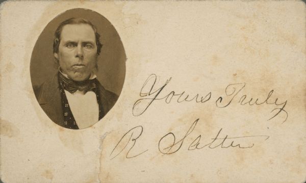 Robert Salter Calling Card | Photograph | Wisconsin Historical Society