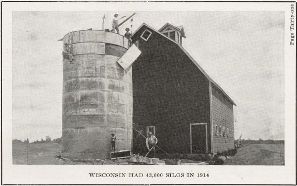 Building a Silo | Photograph | Wisconsin Historical Society