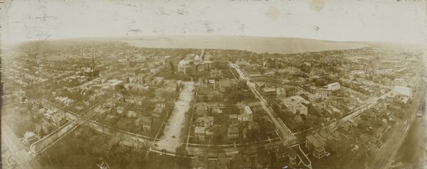 Aerial View of the Madison Isthmus | Photograph | Wisconsin Historical ...