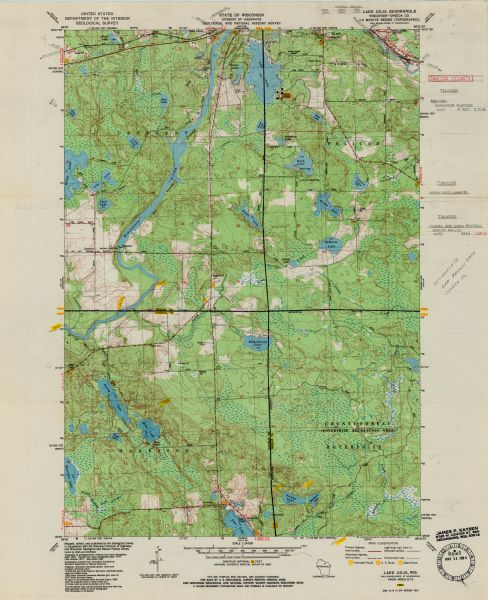 Lake Julia Quadrangle Map | Map or Atlas | Wisconsin Historical Society