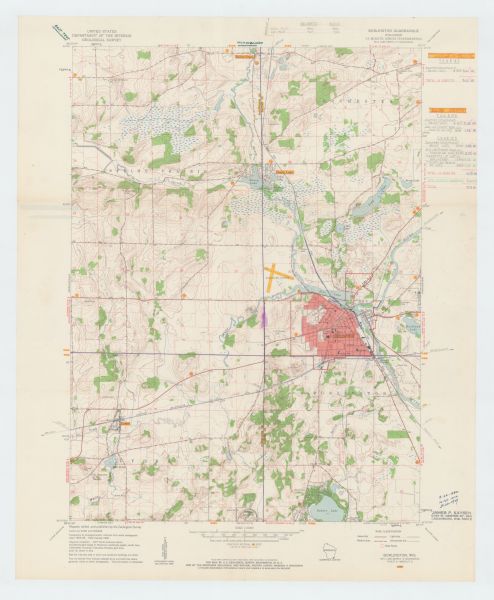 Burlington Quadrangle Map | Map or Atlas | Wisconsin Historical Society